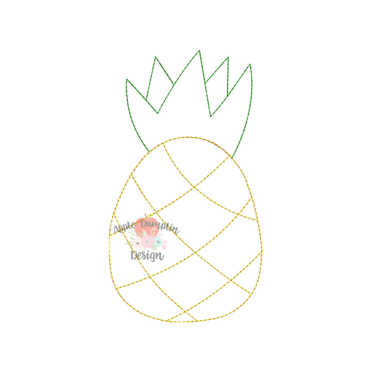 Pineapple Bean Stitch Applique Design 1558AD – Apple Dumplin Design