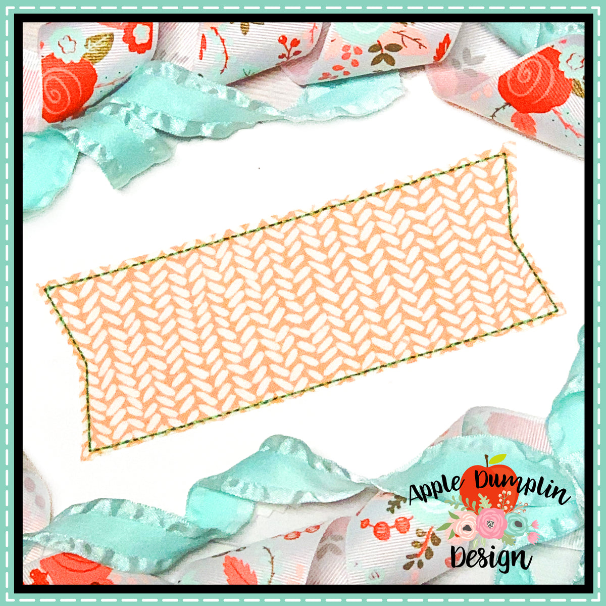 Name Tag Banner 2 Bean Stitch Applique Design – Apple Dumplin Design