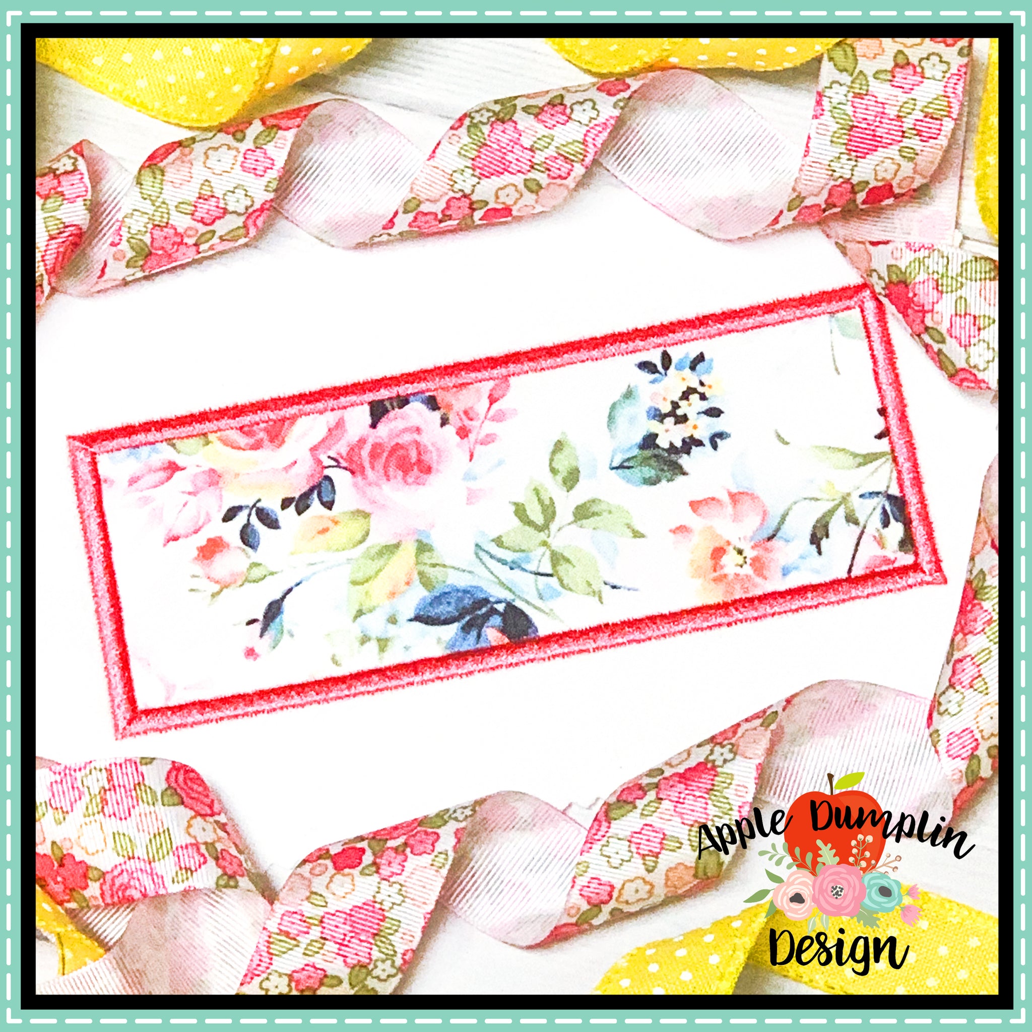 Name Tag Banner Satin Applique Design – Apple Dumplin Design