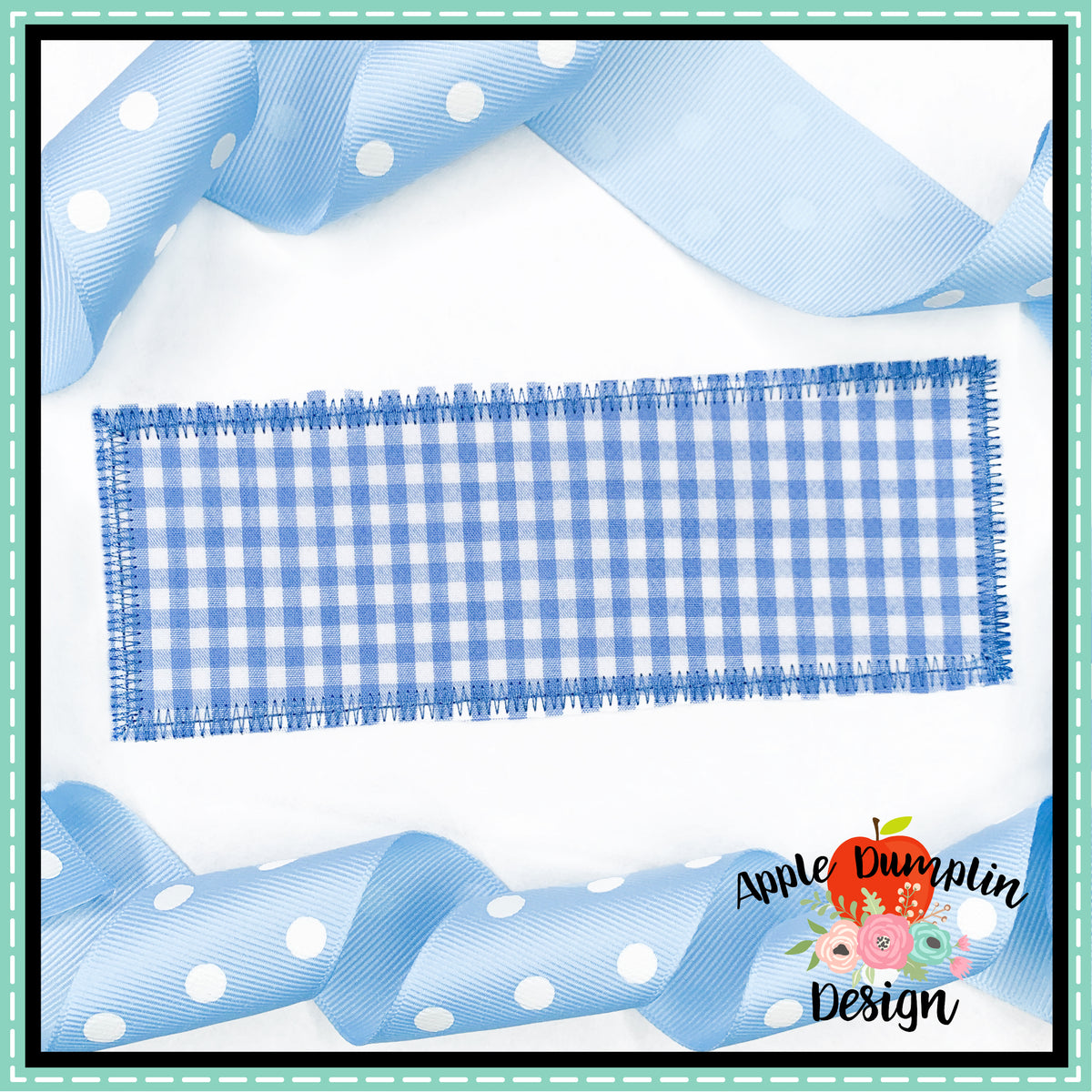 Name Tag Banner Zigzag Applique Design – Apple Dumplin Design