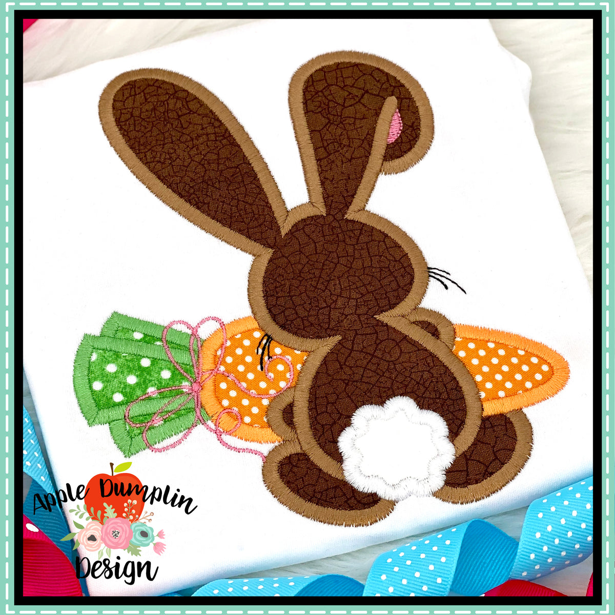 Bunny Backside Girl Satin Applique Design – Apple Dumplin Design