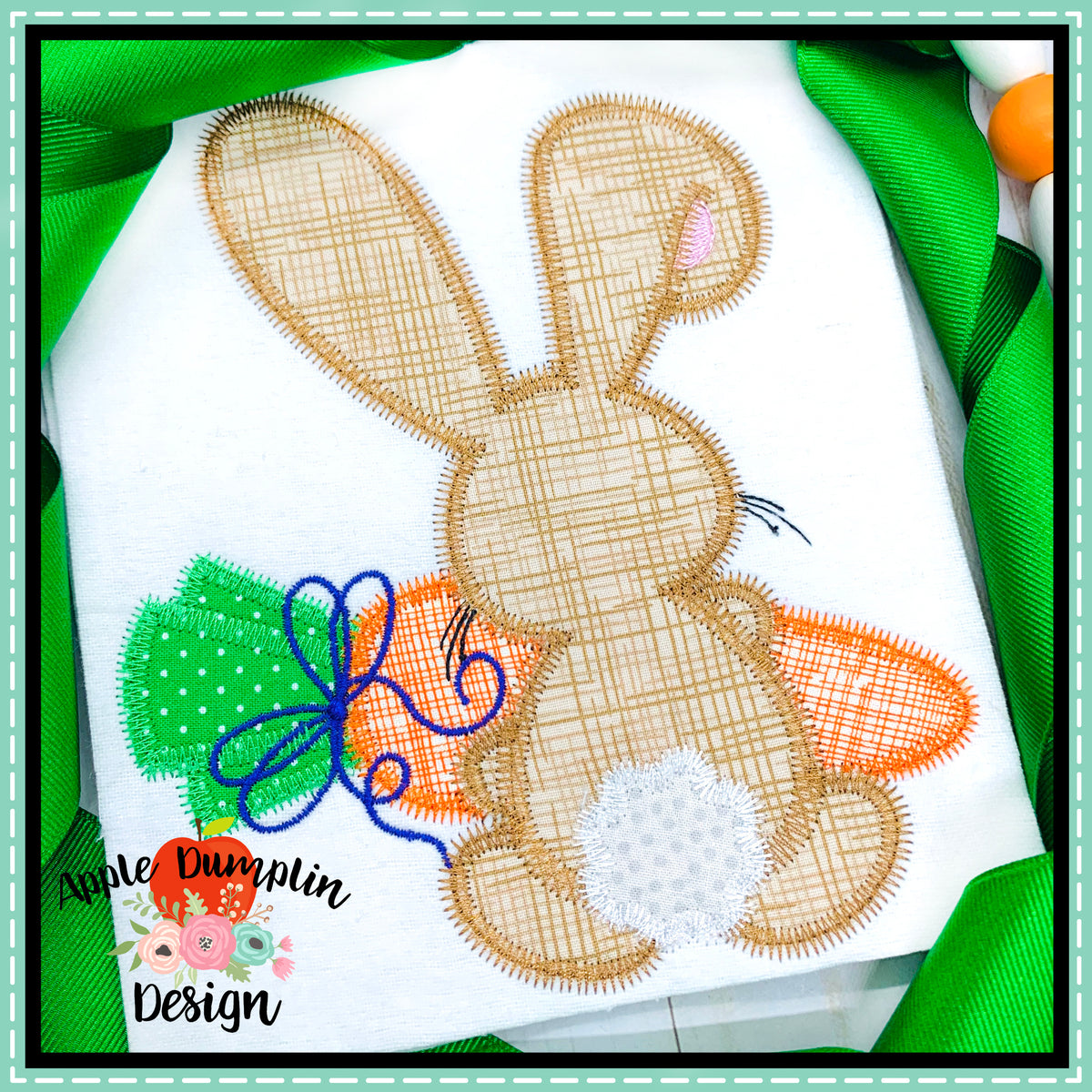 Bunny Backside Girl Zigzag Applique Design – Apple Dumplin Design