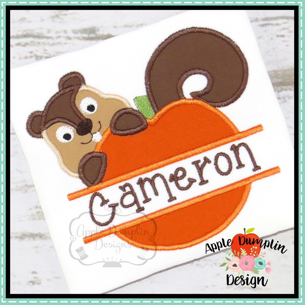 Chipmunk Pumpkin Split Applique Design – Apple Dumplin Design
