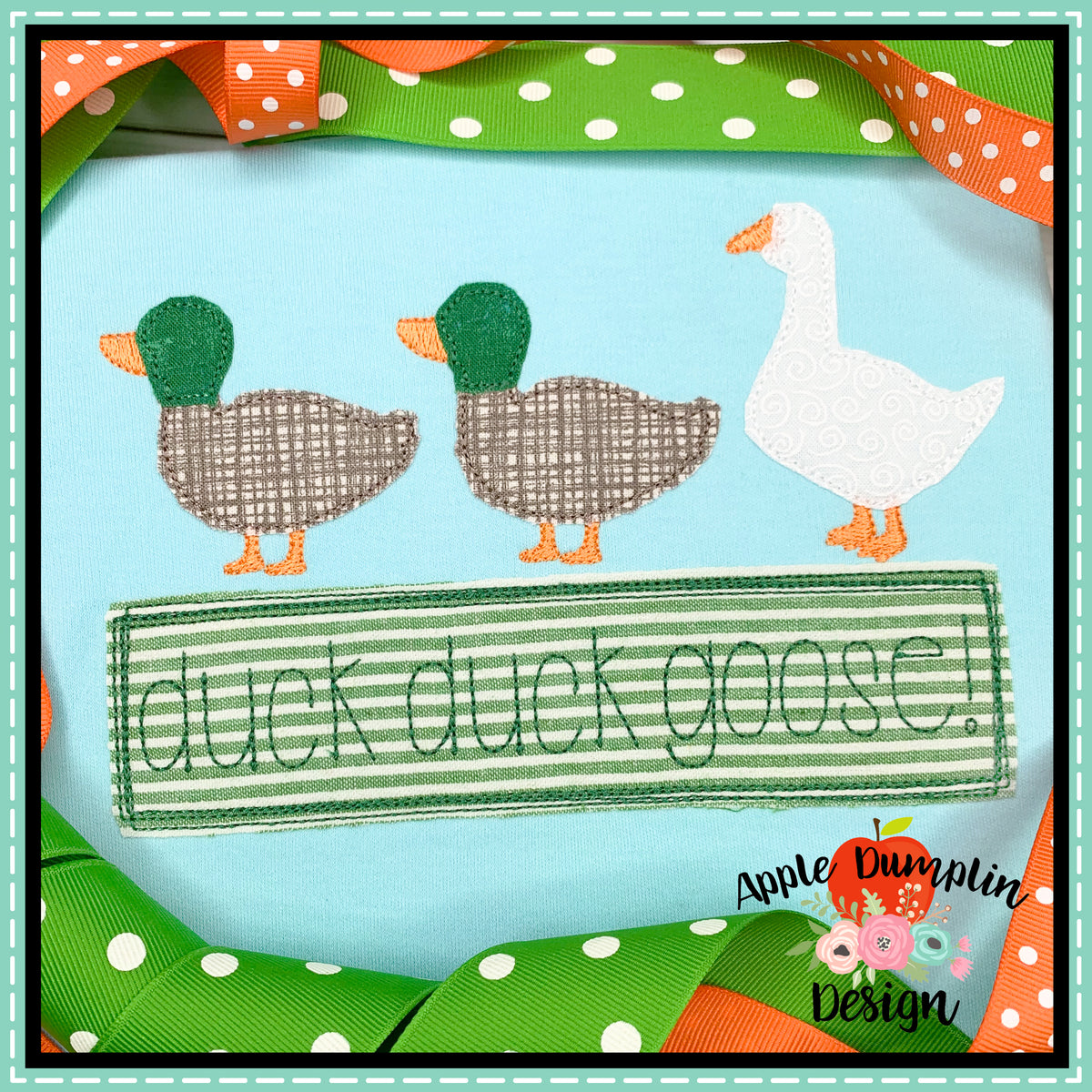 Duck Duck Goose Bean Stitch Applique Design – Apple Dumplin Design