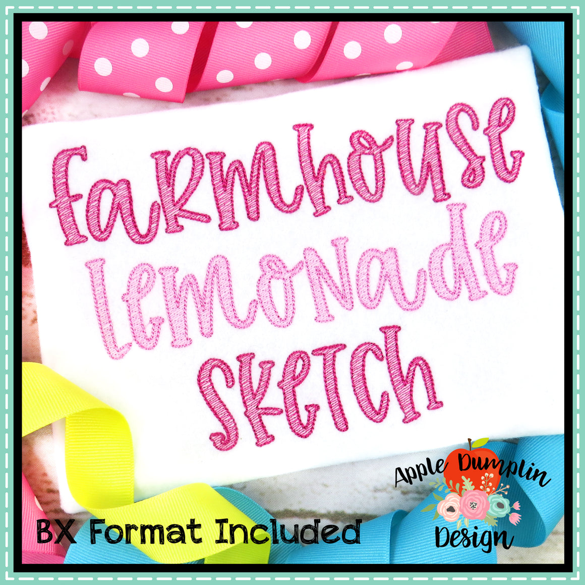 Farmhouse Lemonade Sketch Embroidery Alphabet – Apple Dumplin Design