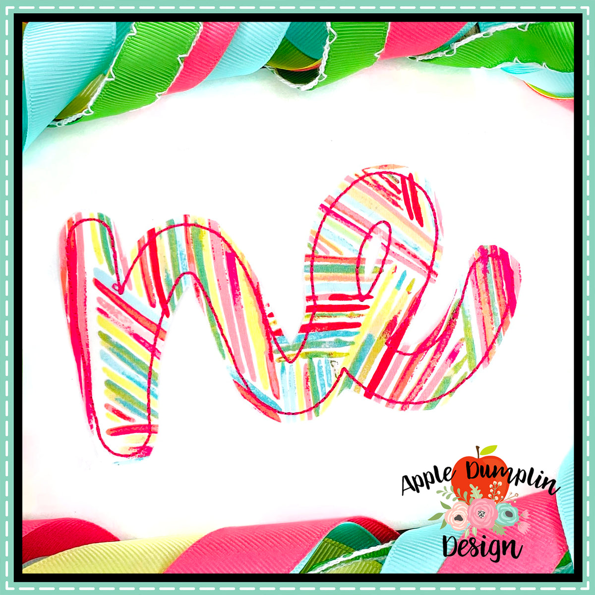 Nebraska Bean Stitch Applique Design – Apple Dumplin Design
