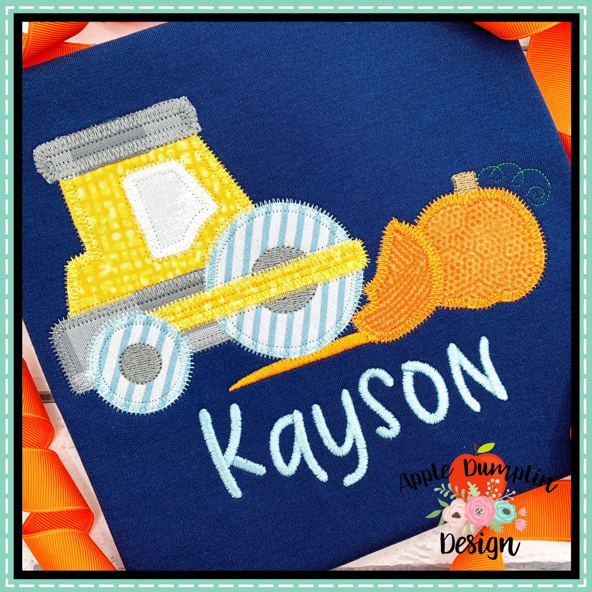 Road Roller Pumpkins Zigzag Applique Design – Apple Dumplin Design