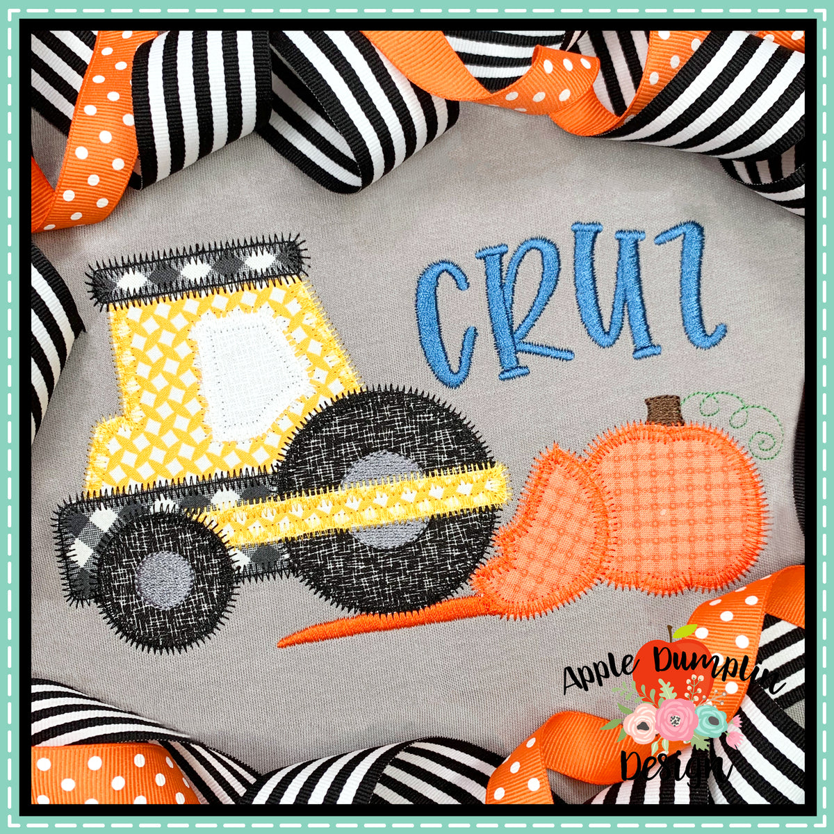 Road Roller Pumpkins Zigzag Applique Design – Apple Dumplin Design